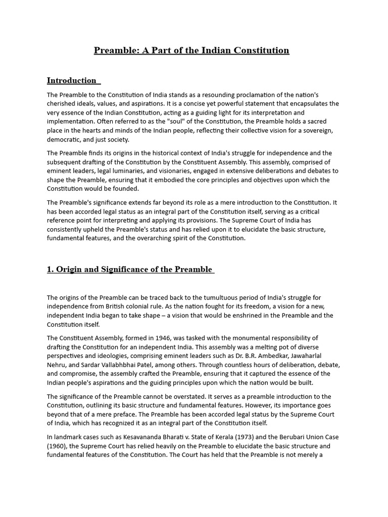 Preamble | PDF | Constitution | Justice