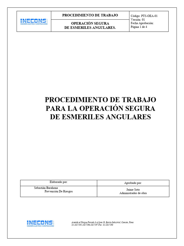 PTS Oea-01 Esmeril Angular | PDF