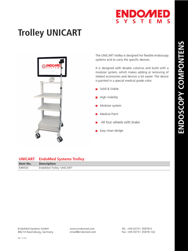 EndoMed-Systems Trolley UNICART Leaflet | PDF | Tram | Vehicles