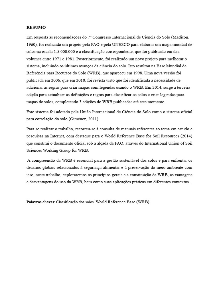 Evolução da World Reference Base (WRB) | PDF | Solo | Science