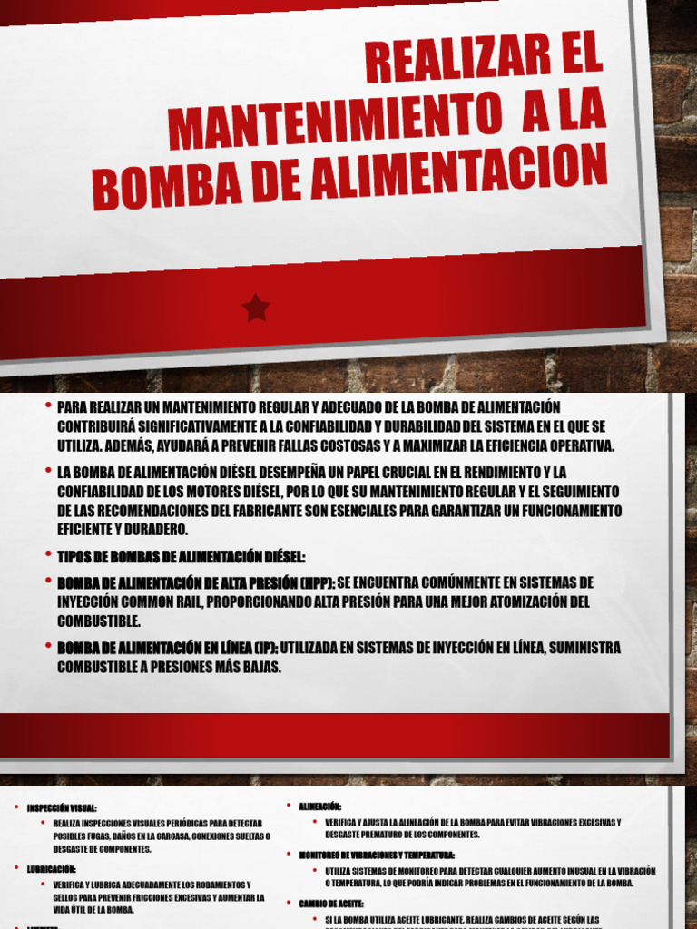 01 Actividad 02 Realiazr El Mantenimineto A La Bomba de Alimentacion | Descargar gratis PDF ...