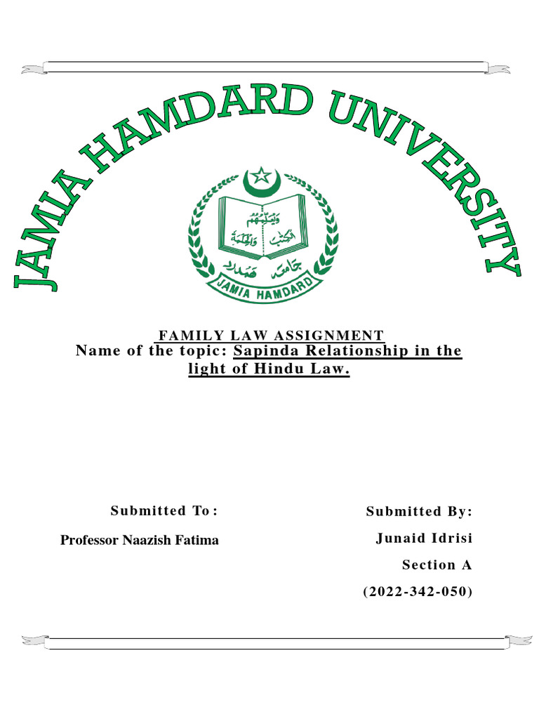 Sapinda Relationship in Hindu Law | PDF