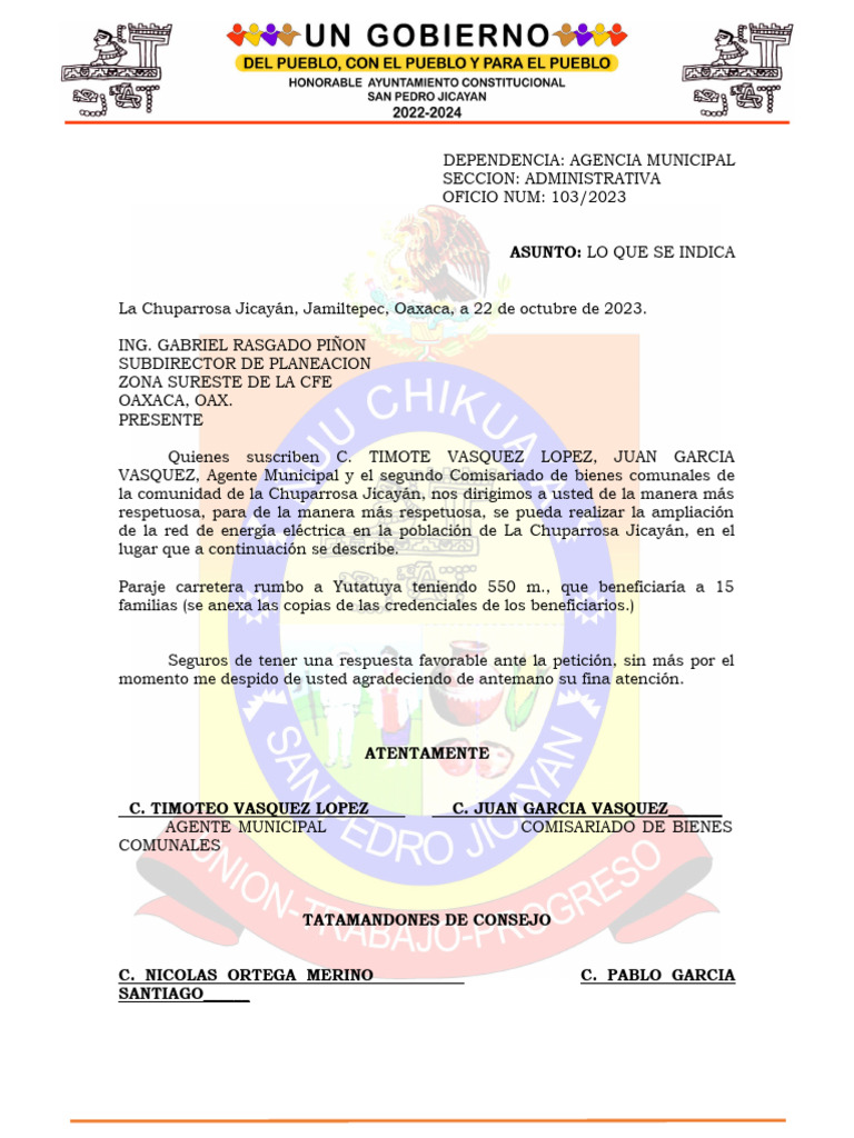 Oficio de Solicitud de Ampliacion de La Red | PDF Oficio de Solicitud de Ampliacion de La Red | PDF