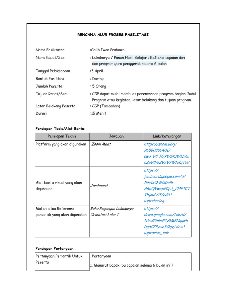 Rencana Fasilitasi Alur | PDF