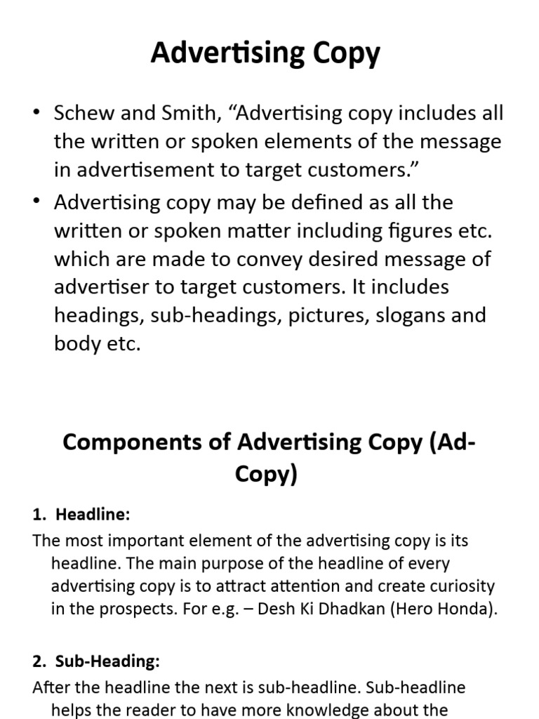 Advertising Copy Unit-3 | PDF | Advertising | Copywriting