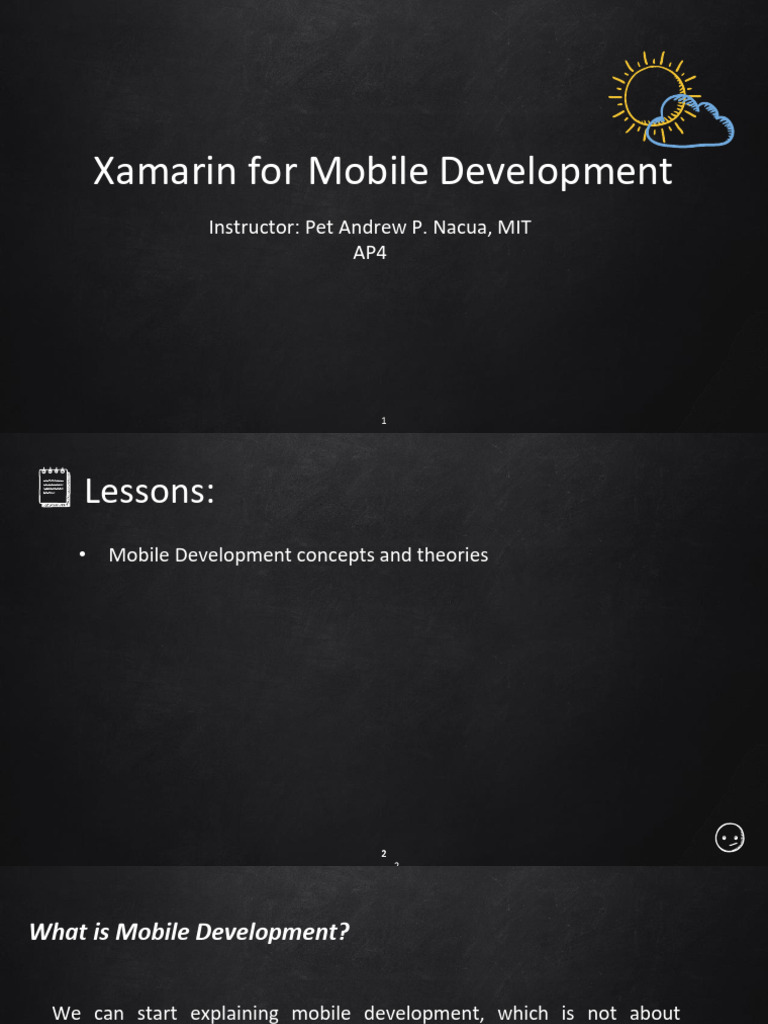 Xamarin For Mobile Development Concepts | PDF | Xamarin | Mobile App