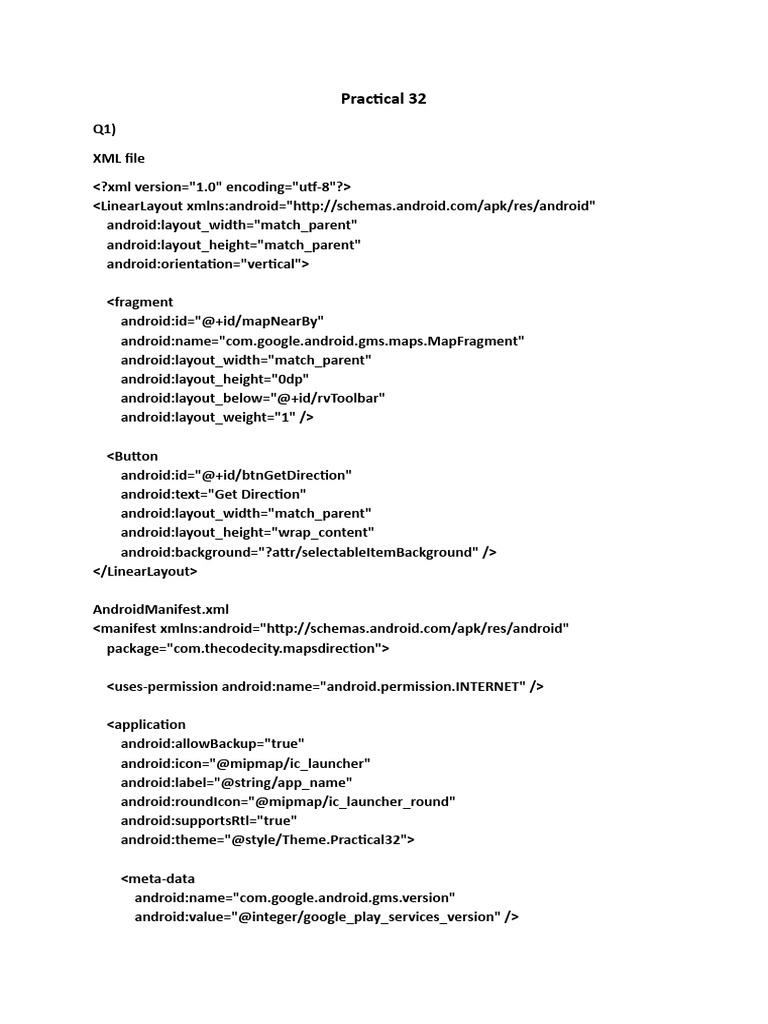 Practical 32 Pdf Android Operating System Parameter Computer Programming