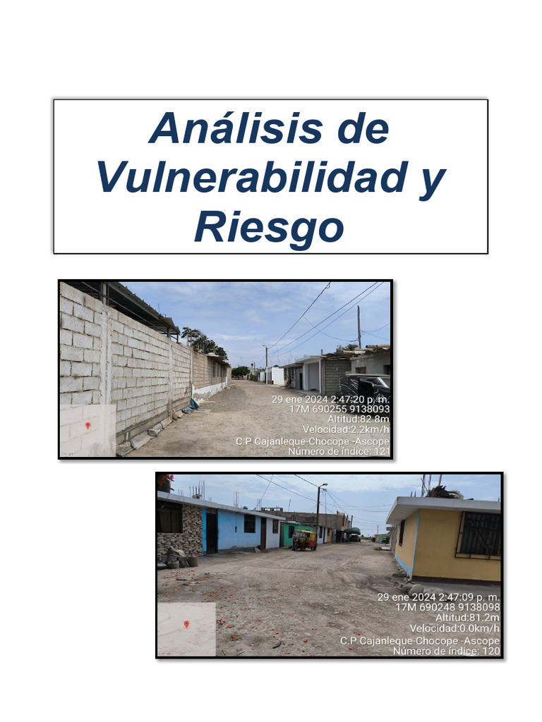 Analisis de Vulner y Riesgo-pistas y Veredas Cajanleque | PDF ...