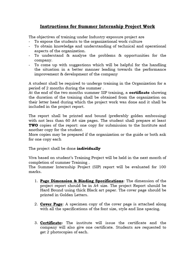 Summer Internship Project Guidelines | PDF | Paragraph | Abstract (Summary)