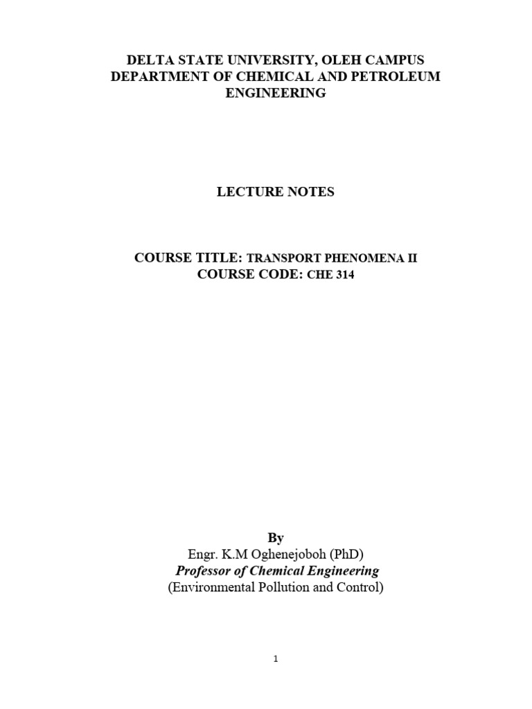 CHE 314 Lecture Note | PDF | Emission Spectrum | Heat Transfer