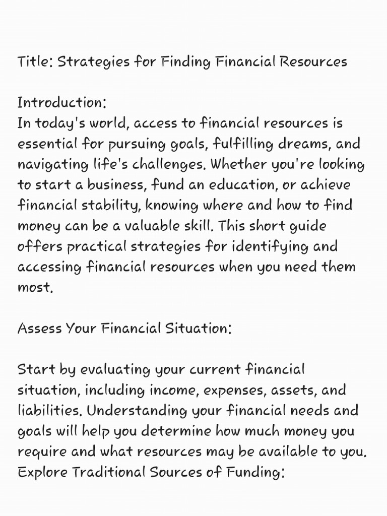 How To Find Money | PDF