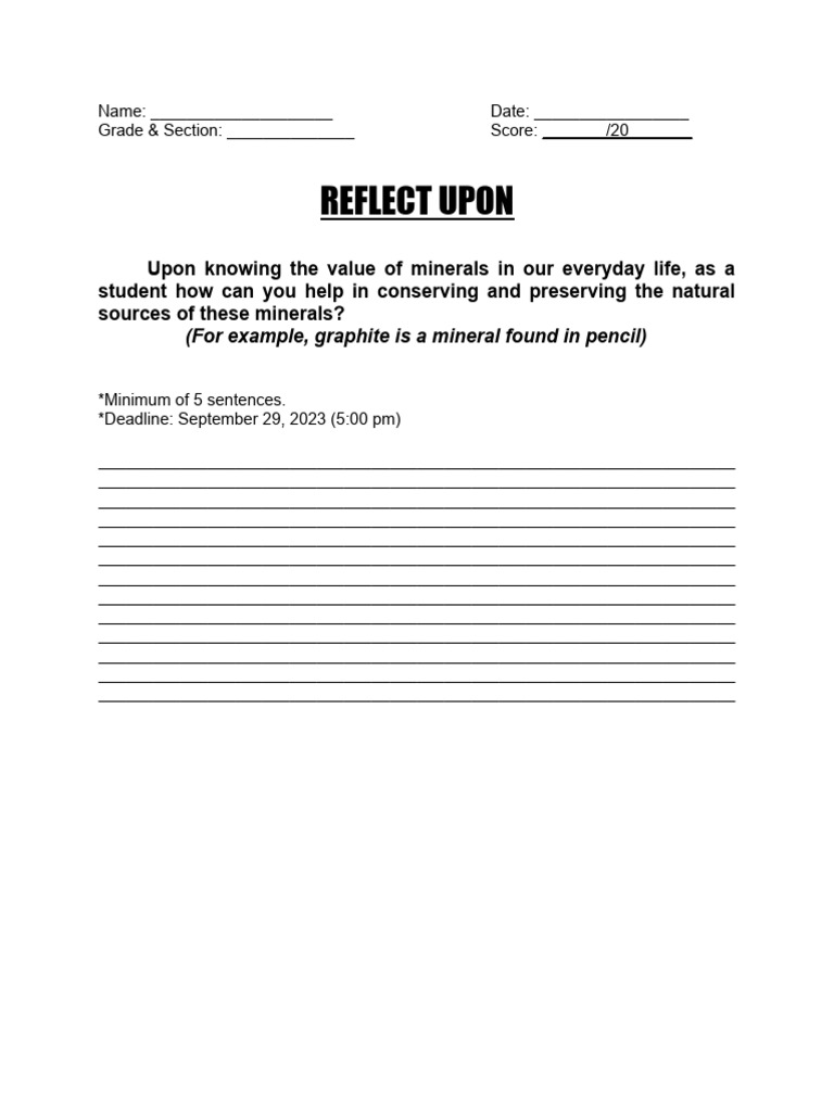 Student Reflection on Mineral Conservation | PDF