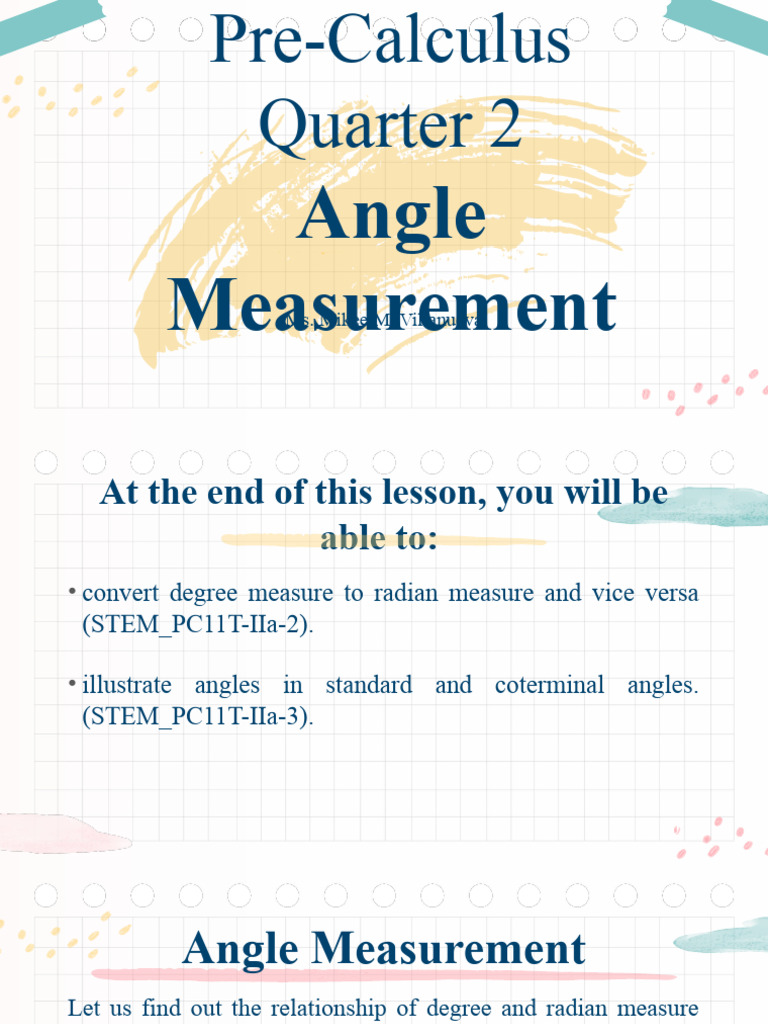 Angle Measurement: Degrees to Radians | PDF