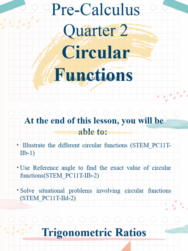 q2 Lesson 3 Circular Functions and Reference Angle | PDF | Angle | Circle