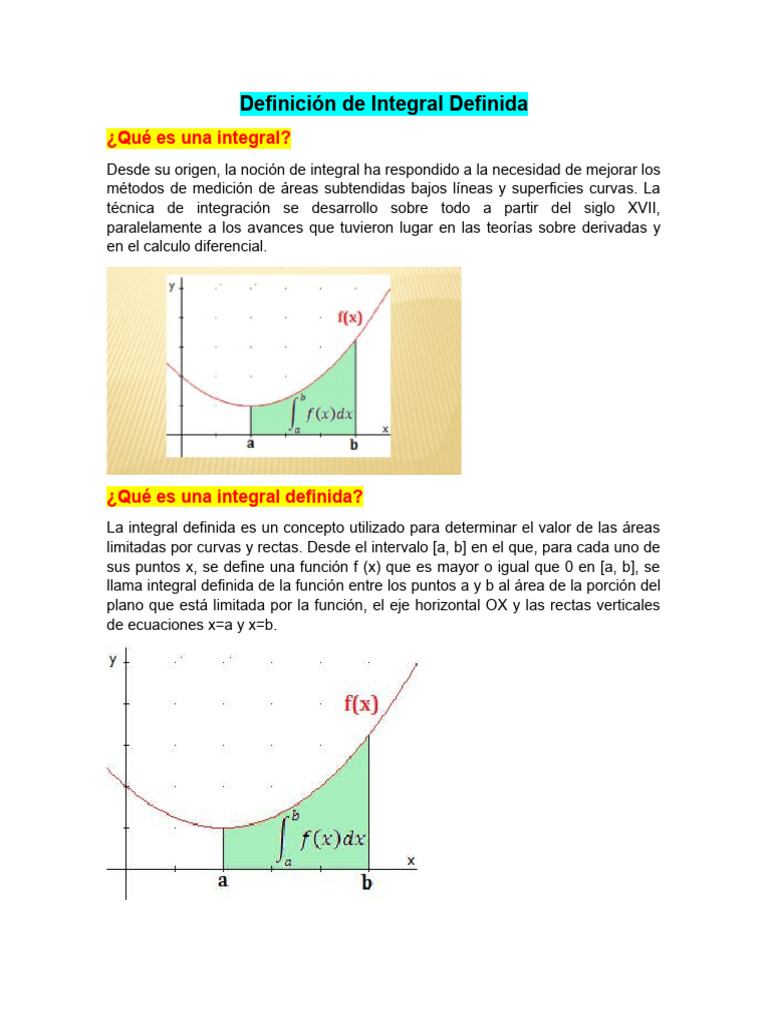 Definición de Integral Definida | PDF | Integral | Objetos matemáticos