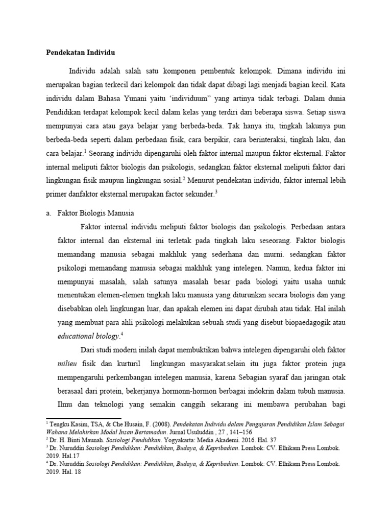 Pendekatan Individual dalam Pendidikan | PDF | Sains & Matematika