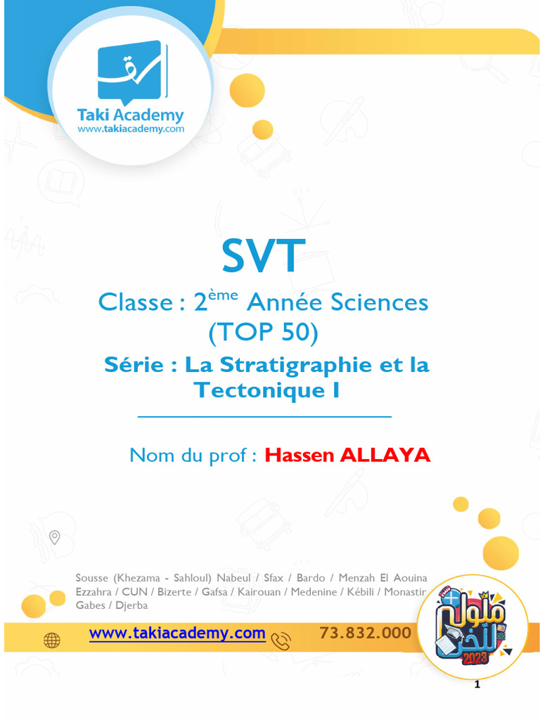 Exercices de Stratigraphie en SVT | PDF | Strate | Stratigraphie