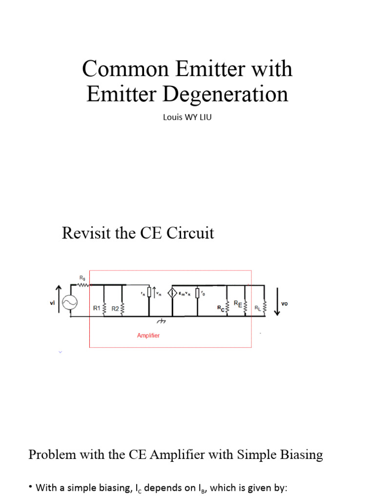 Chapter 2 - F - BJT - Common Emitter Amplifier With Emitter ...