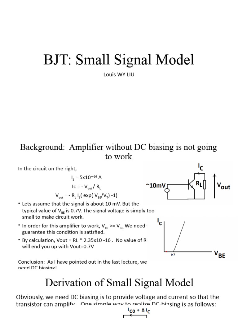 Chapter 2 - D - BJT - Small Signal Models - Revised - 3 | Download Free PDF | Bipolar Junction ...