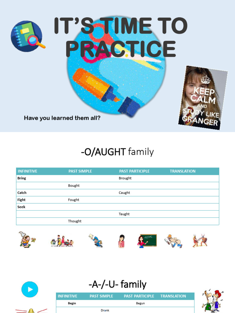 Practice Irregular Verbs Guide | PDF | Linguistic Morphology | Grammar