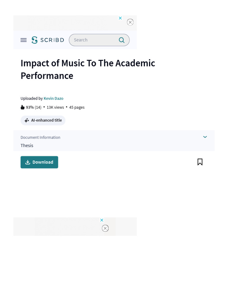 Impact of Music To The Academic Performance - PDF - Survey Methodology ...