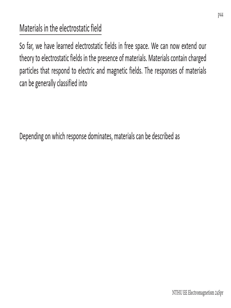 Electrostatic Fields in Conductors | PDF | Electric Field | Electrostatics