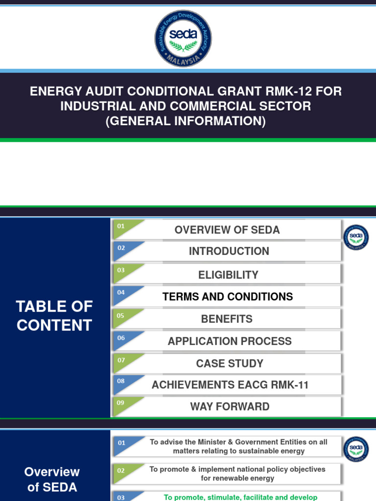 1.SEDA - General Info EACG RMK-12 For MAREEM | PDF | Audit | Energy ...