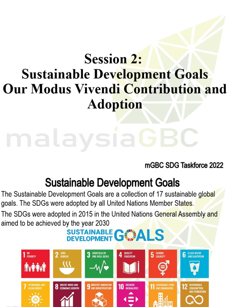 02 - SDG Modus Vivendi | PDF | Sustainability | Renewable Energy
