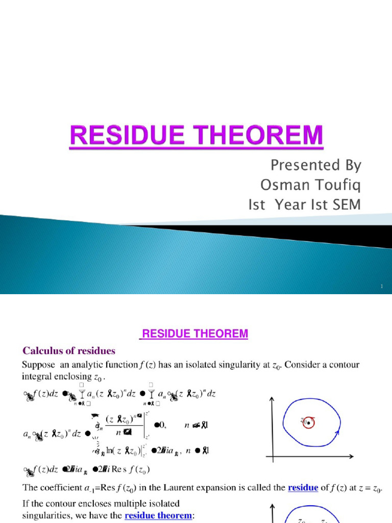 Residue Theorem and It's Application | PDF