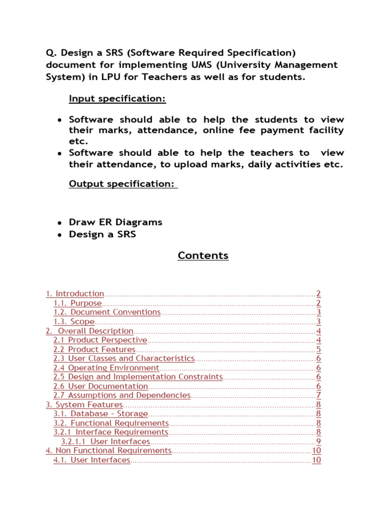 SRS of University Management System by Balwinder Singh Vehgal | PDF | Databases | World Wide Web