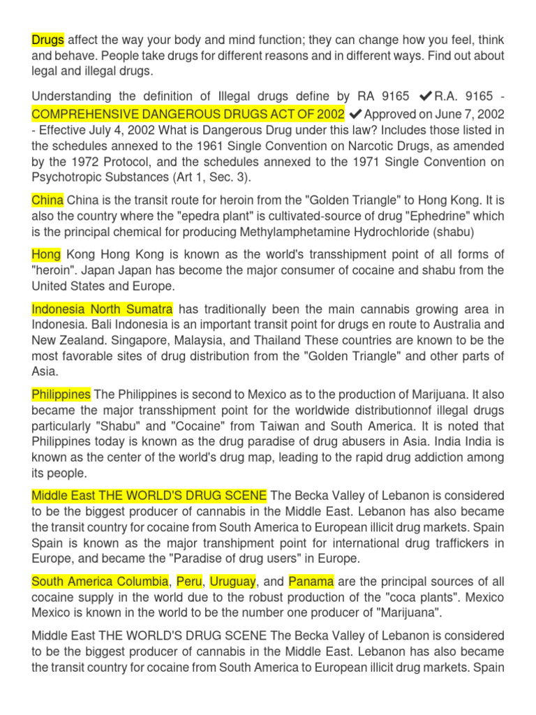 Drugs | PDF | Illegal Drug Trade | Psychoactive Drugs