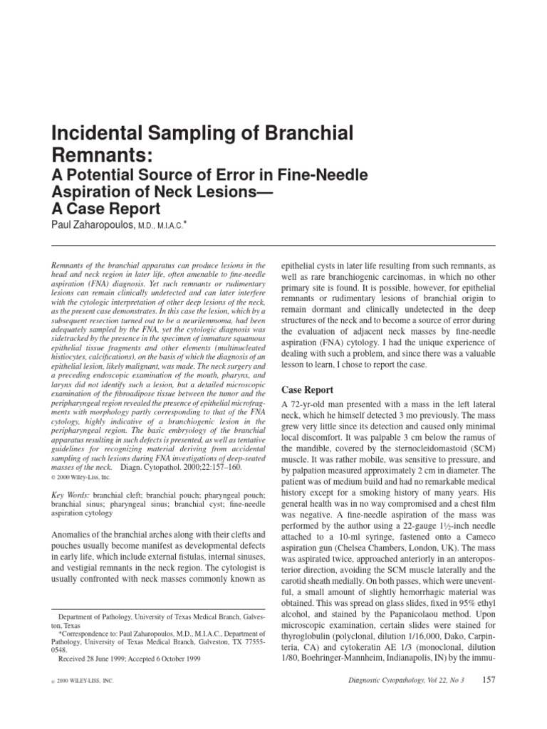 Incidental Reportzaharopoulos2000 | PDF | Epithelium | Cytopathology
