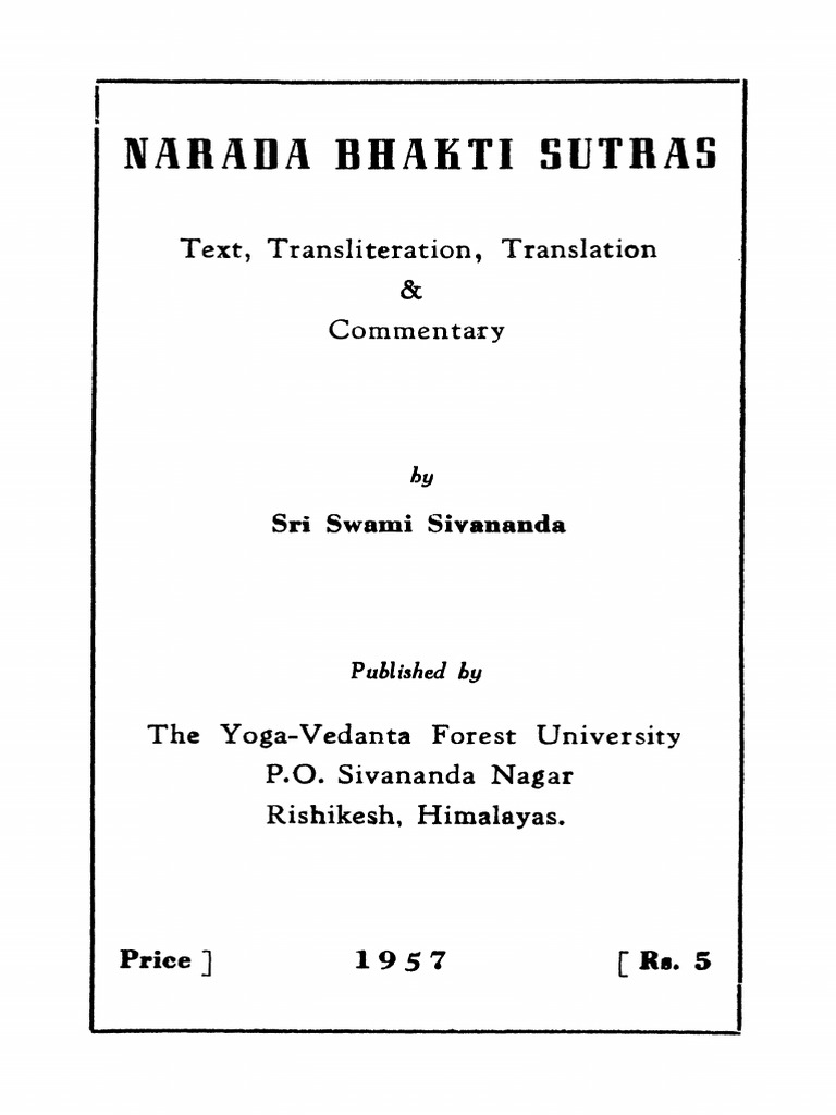 Narada Bhakti Sutra | PDF