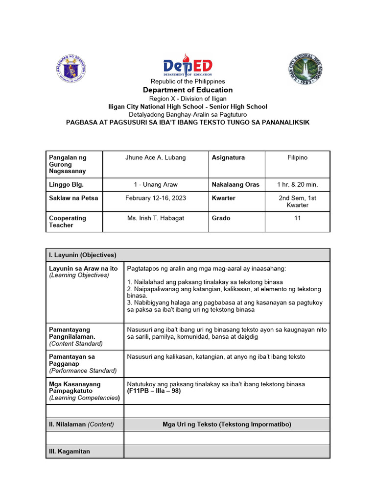 PAGBASA AT PAGSUSURI SA IBA'T IBANG TEKSTO TUNGO SA PANANALIKSIK Lesson ...