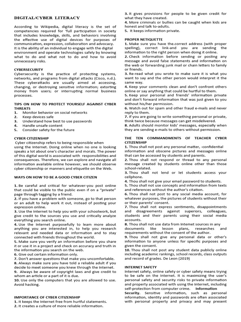 Digital Literacy | PDF | Cybercrime | Computer Security