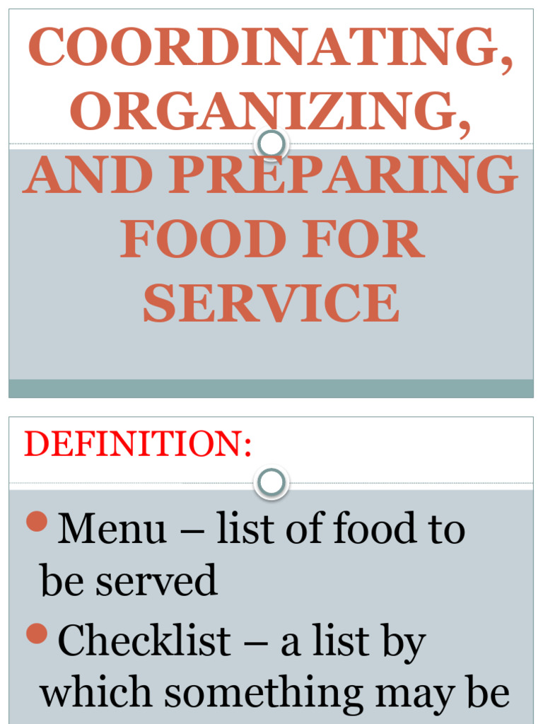 Coordinating Food Service Menus | PDF | Chef | Soup