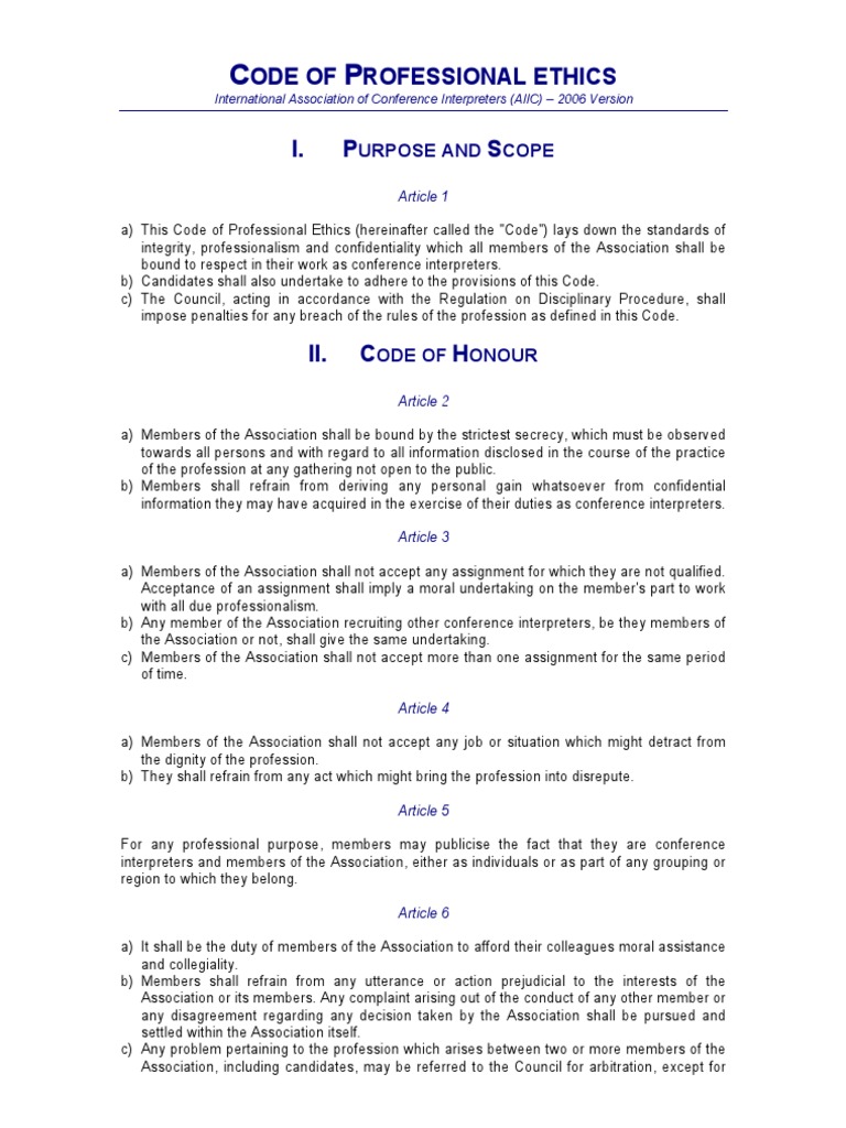 Code of Ethics | PDF | Confidentiality | Professional Ethics