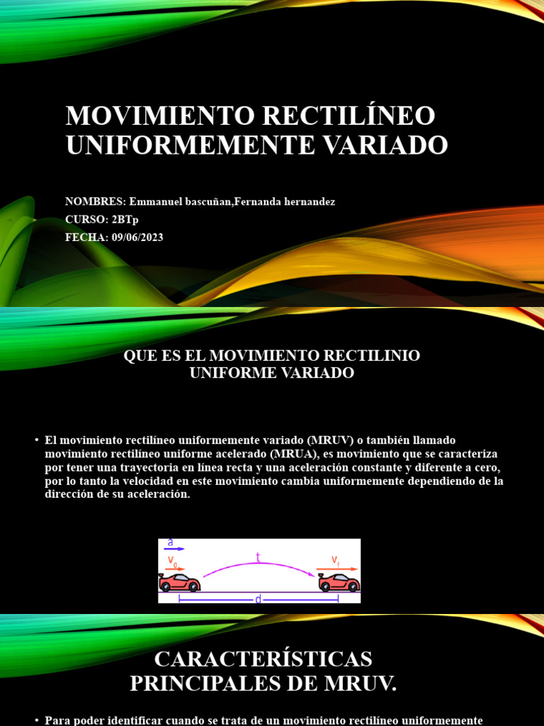 Movimiento Rectilíneo Uniforme Variado | PDF