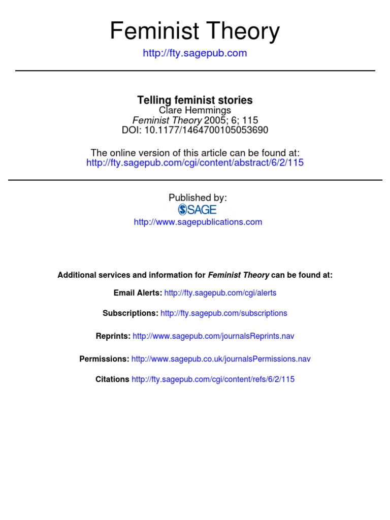 4674-Telling Feminist Stories | PDF | Essentialism | Feminism