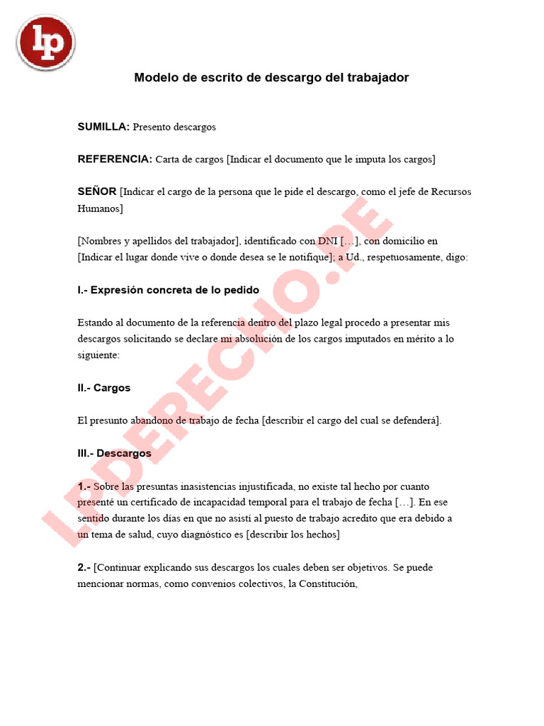 Modelo-de-descargos-del-trabajador.LP_ | PDF