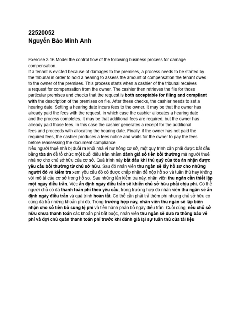 NguyenBaoMinhAnh BT2 ProcessModelling | PDF