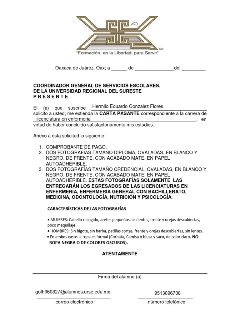 Solicitud-carta-pasante 240410 154848 (1) | PDF