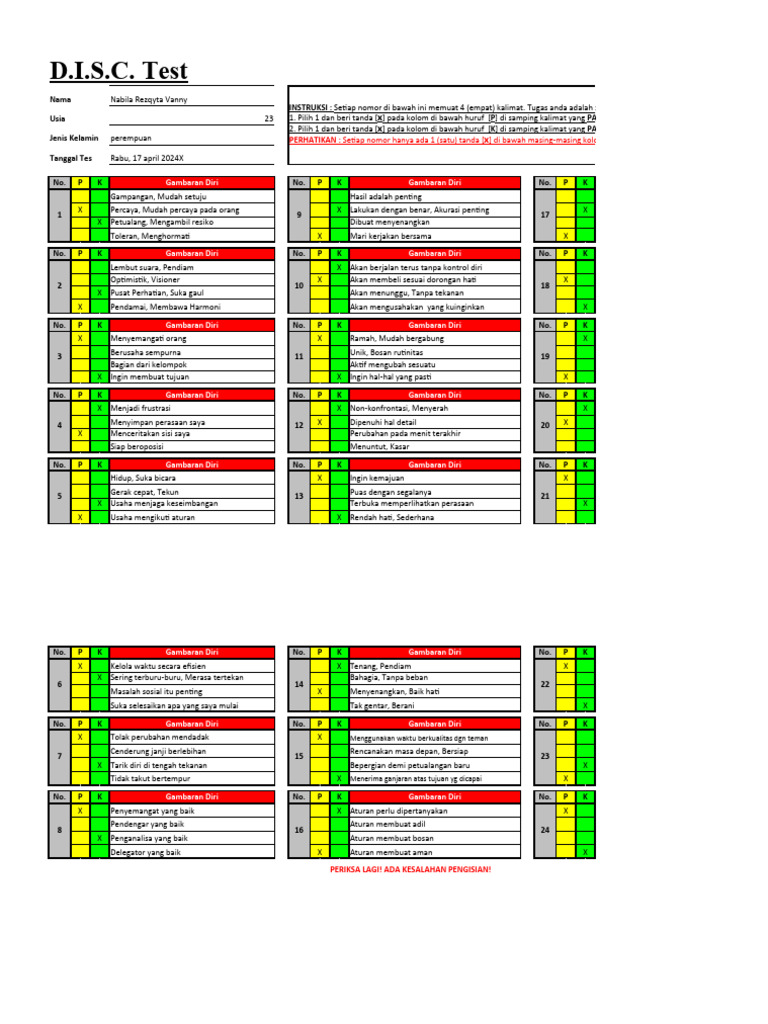 Form DISC Test | PDF