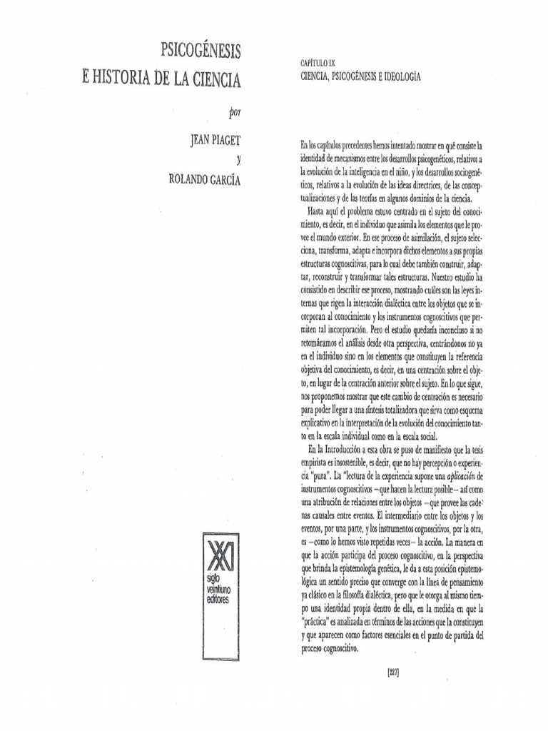 Piaget, J. - García, R. Psicogénesis e Historia de La Ciencia. (Cap. IX ...