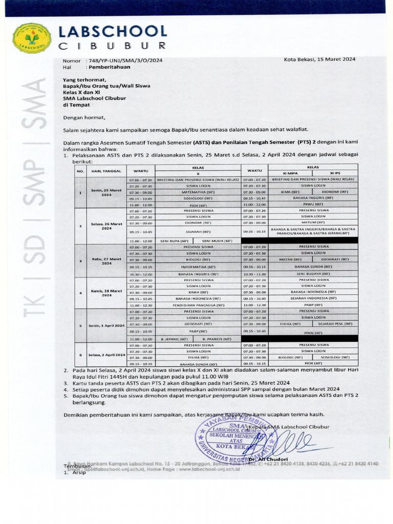 748. Surat Pemberitahuan ASTS 2 | PDF