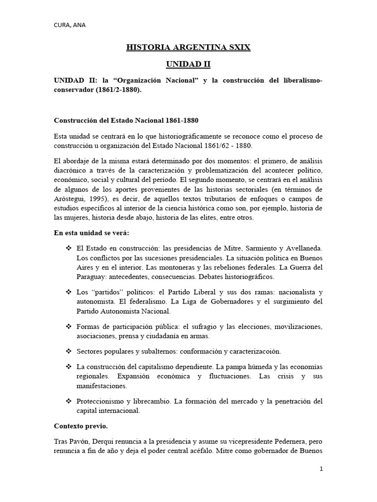 Historia Argentina Sxix U2 | PDF | Buenos Aires | Argentina