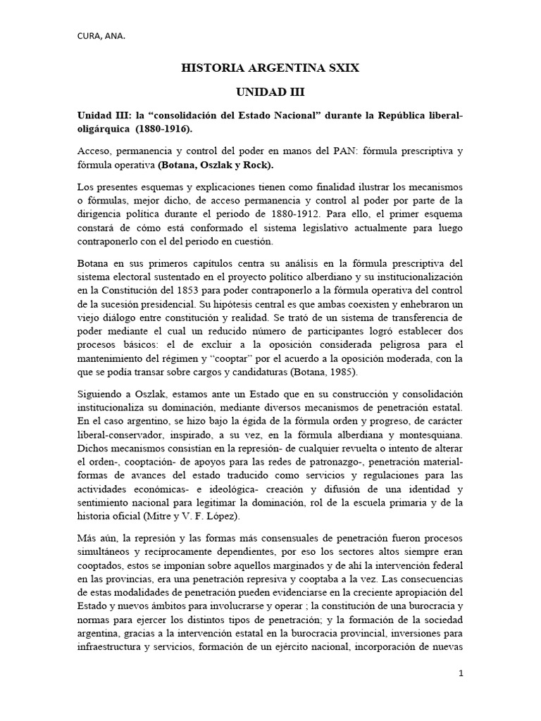 Historia Argentina Sxix U3 | PDF | Legislador | Buenos Aires