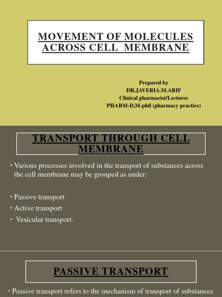 Physio Movement by Cell Membrane | PDF | Ion Channel | Cell Membrane