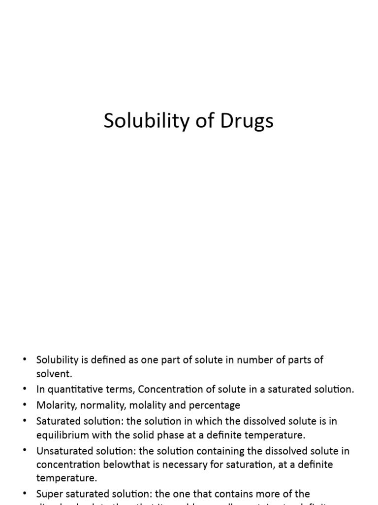 Solubility of Drugs | Download Free PDF | Solubility | Chemical Polarity