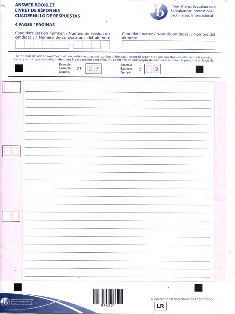 IB Answer Sheet | PDF